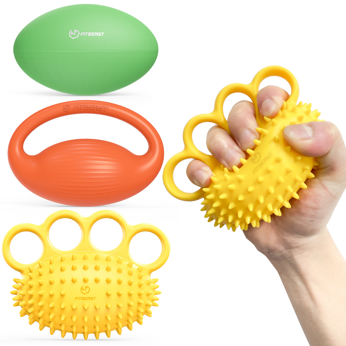 FitBeast Hand Exercise Ball Set–3 Pack Hand Squeeze Balls