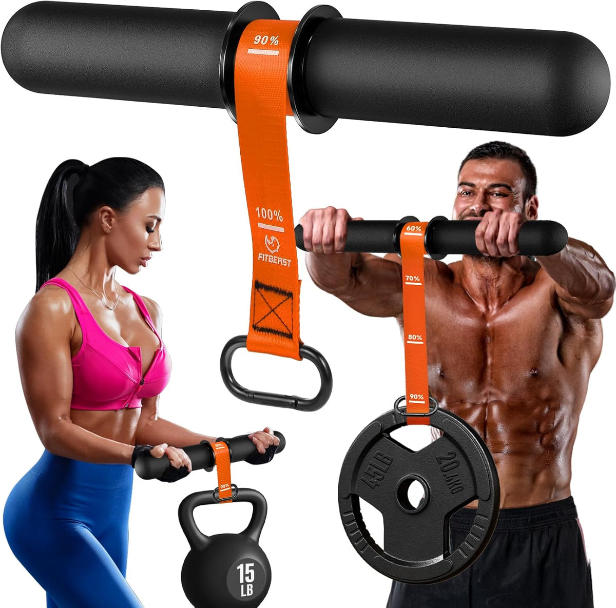 FitBeast Forearm Strengthener & Forearm Exerciser, Wrist Roller with T