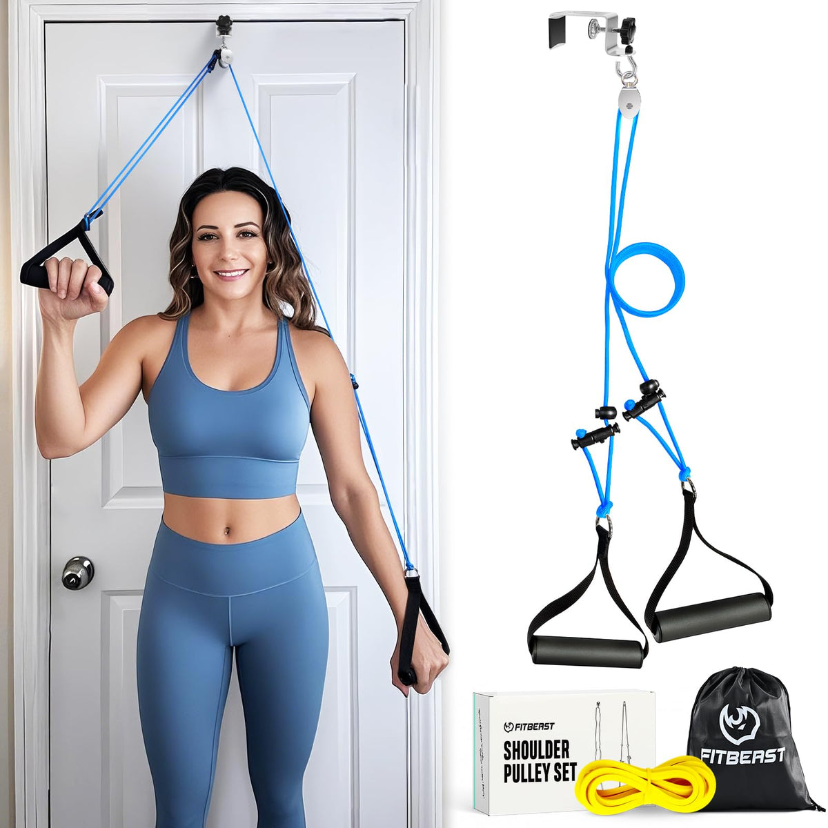 FitBeast Over-the-Door Shoulder Pulley for Physical Therapy