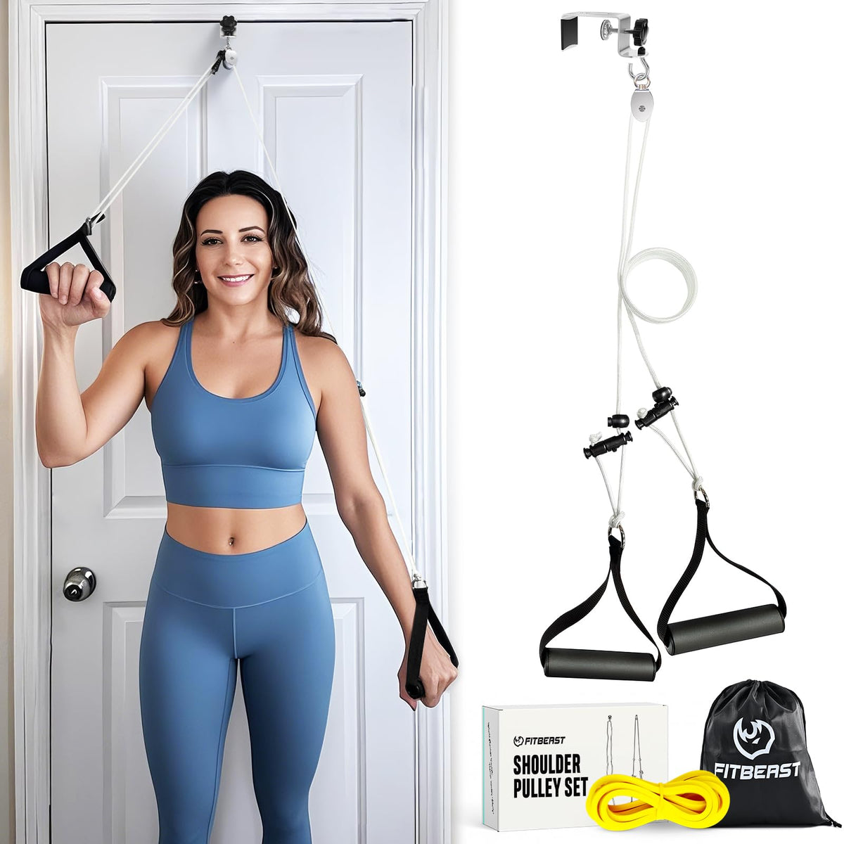 FitBeast Over-the-Door Shoulder Pulley – Physical Therapy Exercise Sys